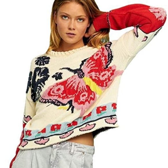 Anthropologie | Sweaters | Anthropologie Aldomartins Butterfly Print ...